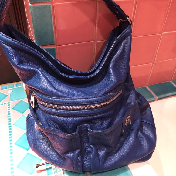 Bags | Marc By Marc Jacobs Blue Leather Tote | Poshmark
